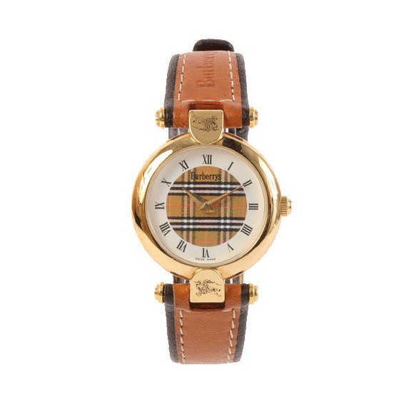 Burberry | Accessories | Burberry Round Face Logo Watch Brownblack ...